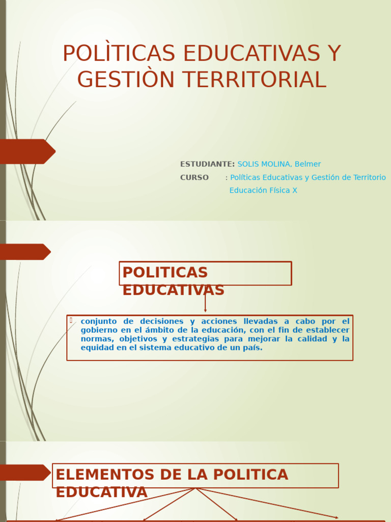Politicas Educativas y Gestion Territor | PDF | Planificación