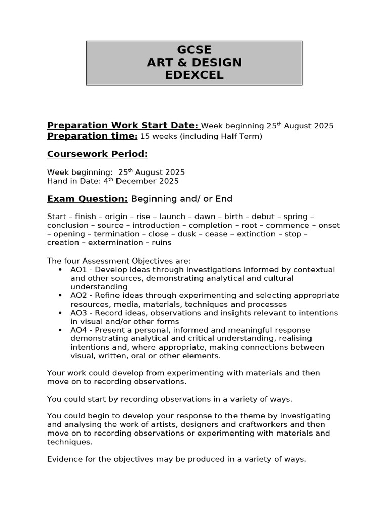 2024 Beginning and or End - Starting Points and Visual Document | PDF