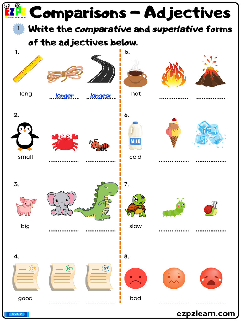 Adjectives Write the Comparative and Superlative Forms of the Adjectives _removed | PDF
