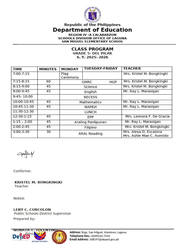 Aral Class Program Grade 5 | PDF | Southeast Asia | Asia
