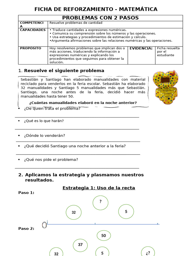 Ficha Ref. Mate Problemas Con 2 Pasos | PDF