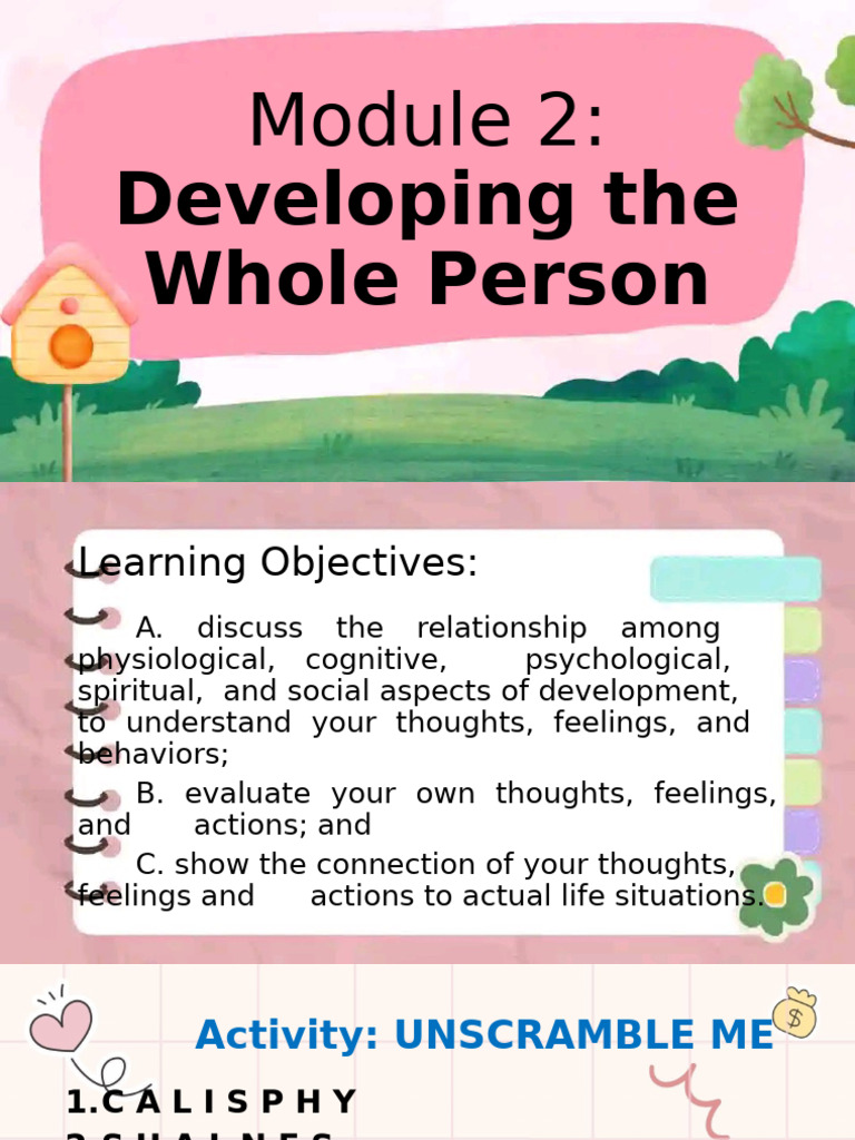 Developing The Whole Person PERDEV | PDF | Feeling | Mind