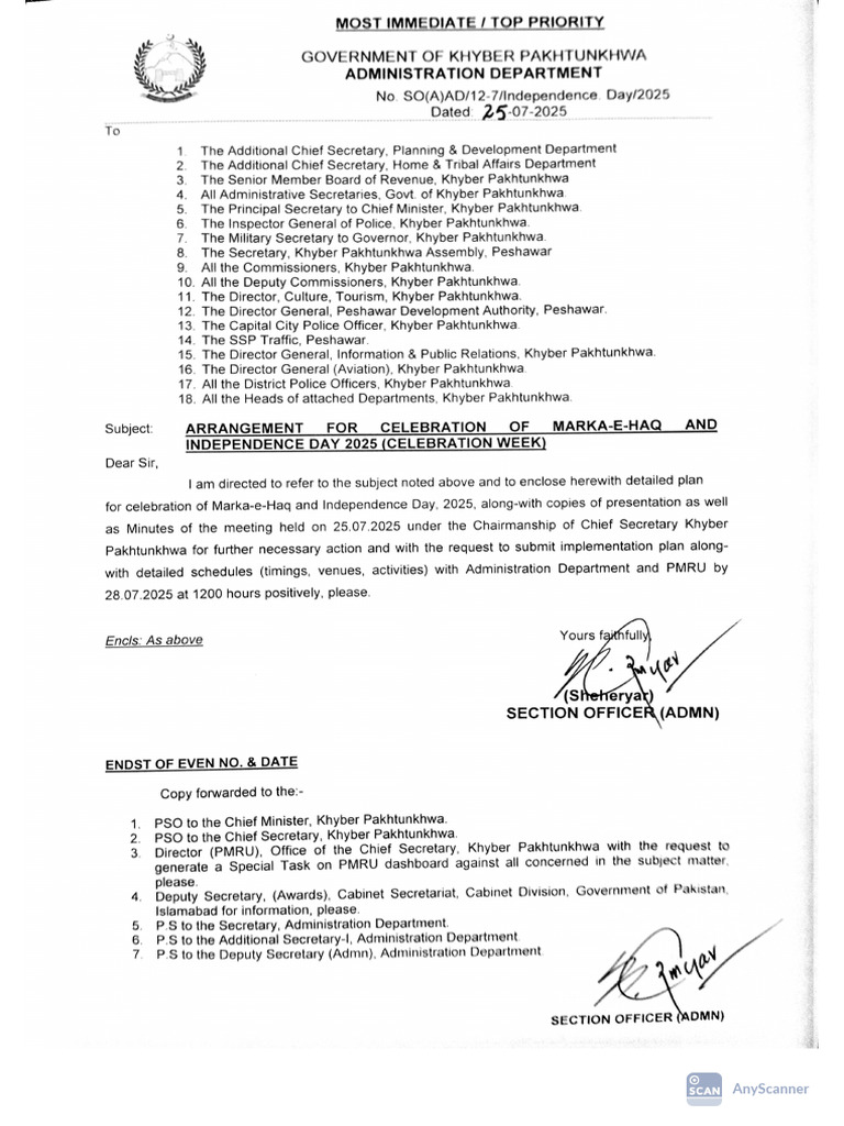 Letter, Plan For Marka e Haq, Independence Day | PDF