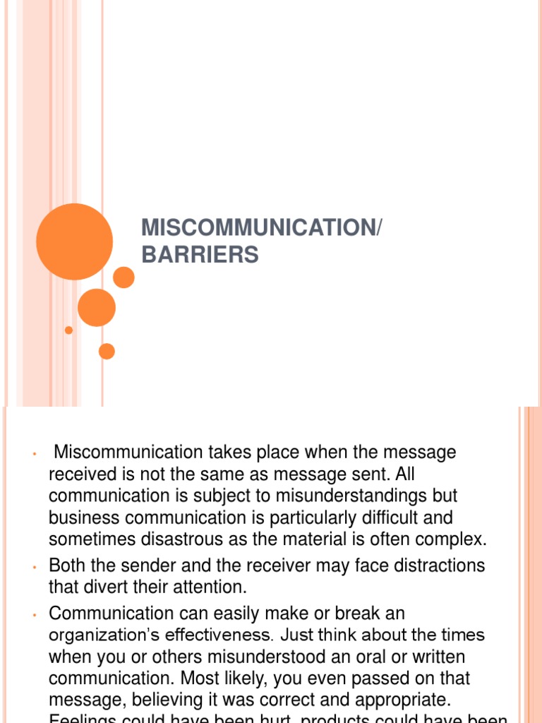 MISCOMMUNICATION | PDF | Interpersonal Communication | Hierarchy