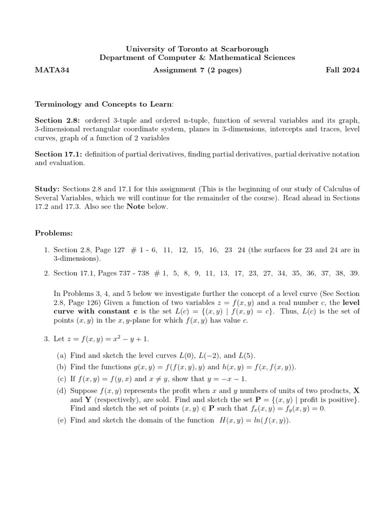 A34 A7 Fall 2023-2 | PDF | Function (Mathematics) | Variable (Mathematics)