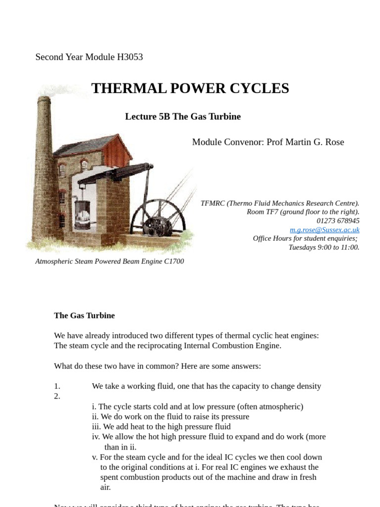 Gas Turbine Fundamentals and Efficiency | PDF | Jet Engine | Engines