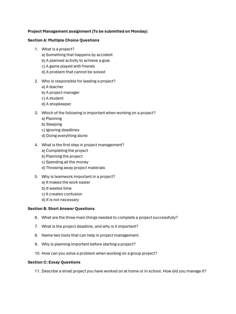 Project Management Assignment | PDF