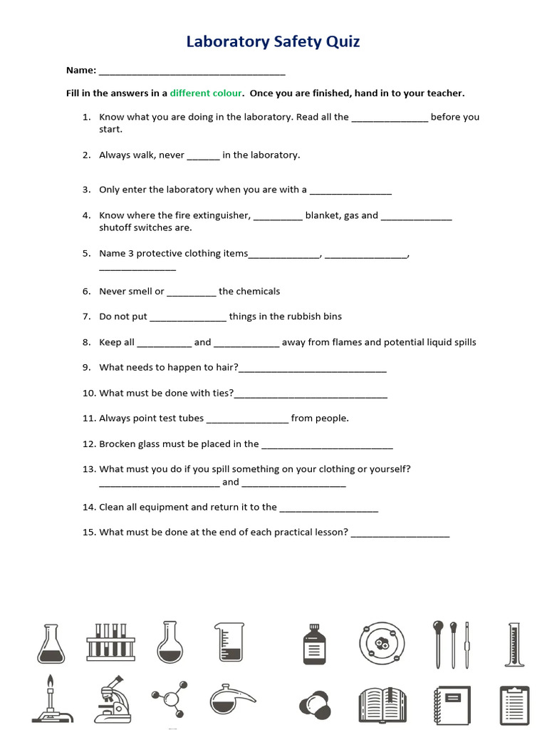LaboratorySafetyQuiz 1 | PDF
