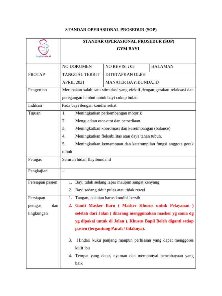Sop Gym (25-11-2024) | PDF