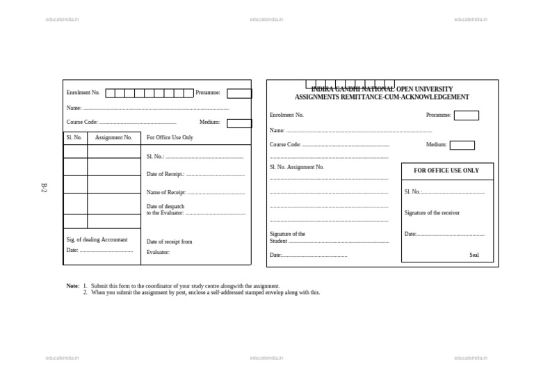 Ignou Slip | PDF