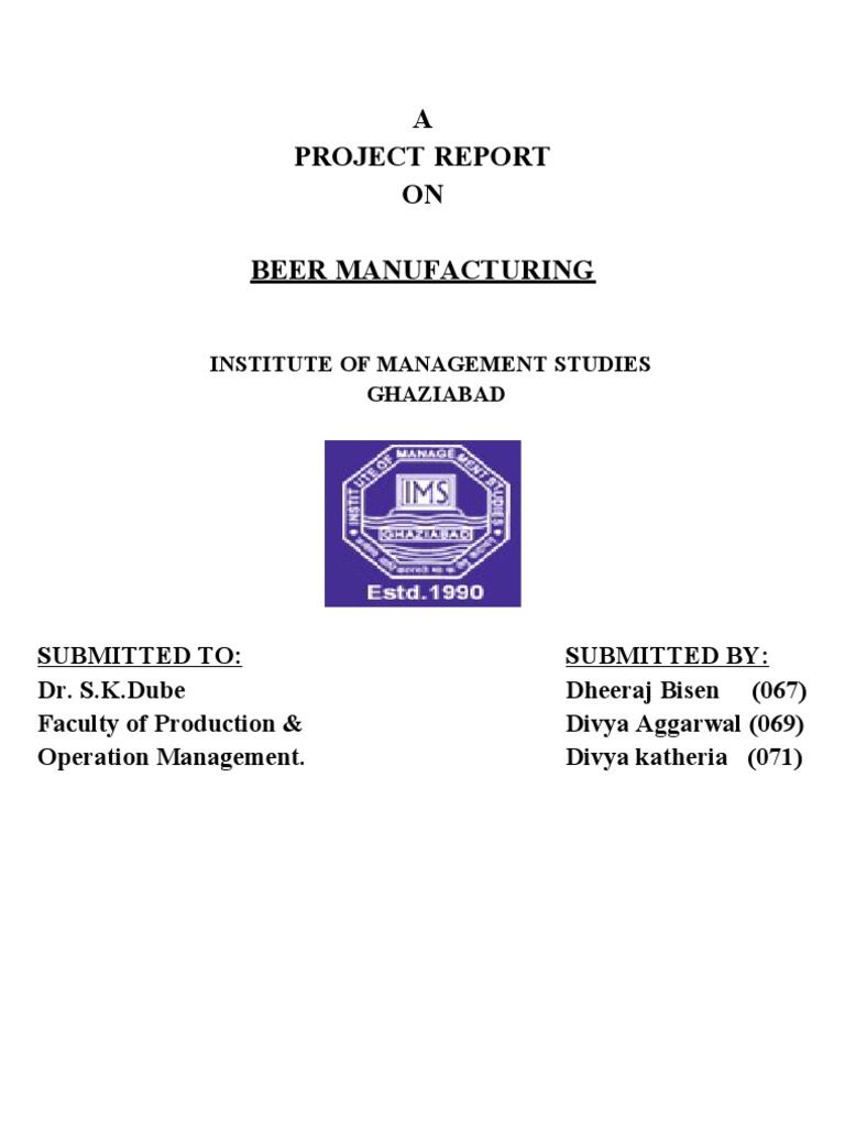 Beer Manufacturing | PDF | Brewing | Beer