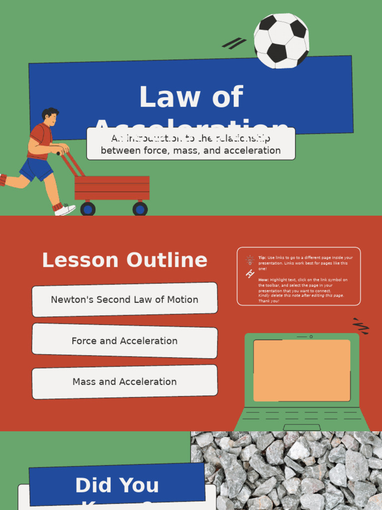 Law of Acceleration Science Presentation in Green Blue Lined Style ...
