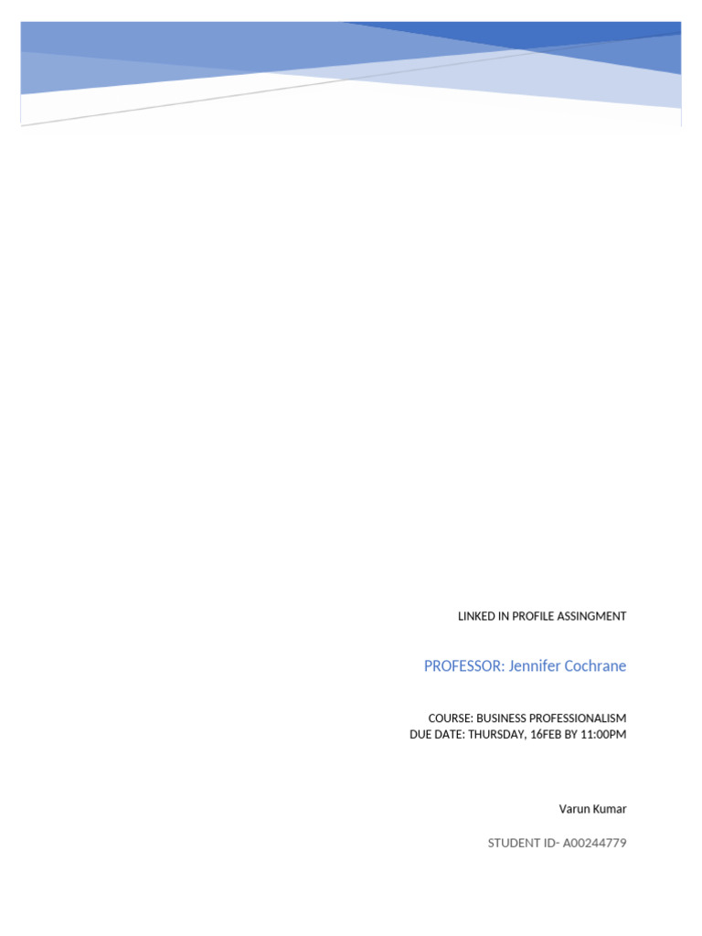 LinkedIn Profile and Self-SWOT Analysis | PDF | Swot Analysis | Kitchen