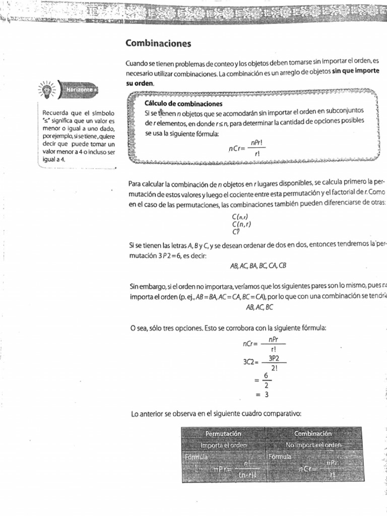 Combinaciones | PDF