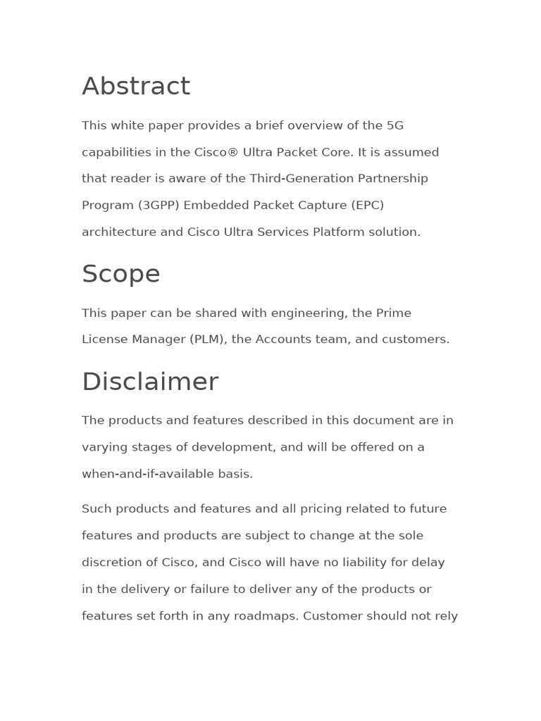 Cisco's 5G Packet Core Solutions Overview | PDF | Electronics ...
