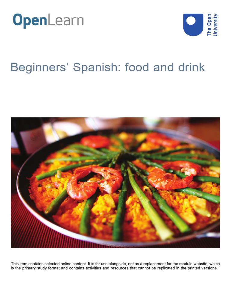 Beginners' Spanish: Food & Drink Vocabulary | PDF | Creative Commons ...