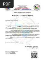 Barangay Certificate of Residency Template | PDF