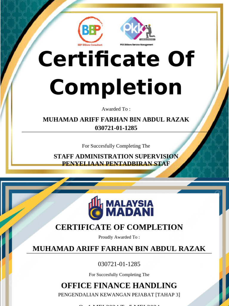 Sijil Landscape | PDF