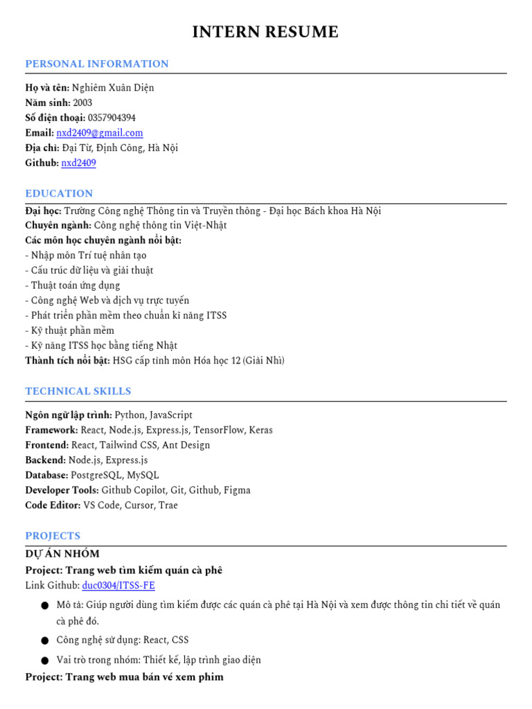 CV Format | PDF