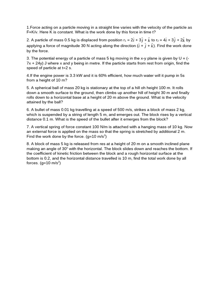 Exit Ticket Work, Energy PHYSICS XI 17-08-2025 | PDF