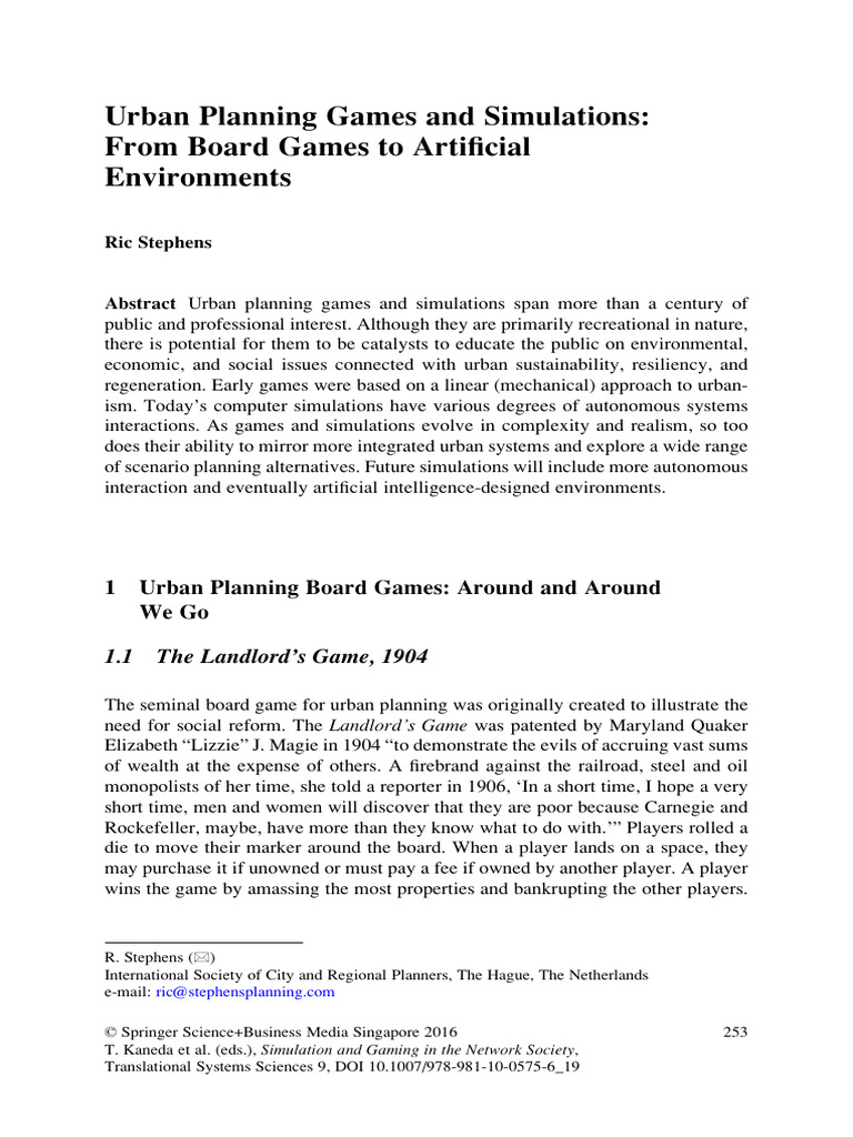 Urban Planning Games and Simulations | PDF