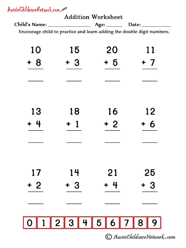 Addition Worksheet 3 | PDF