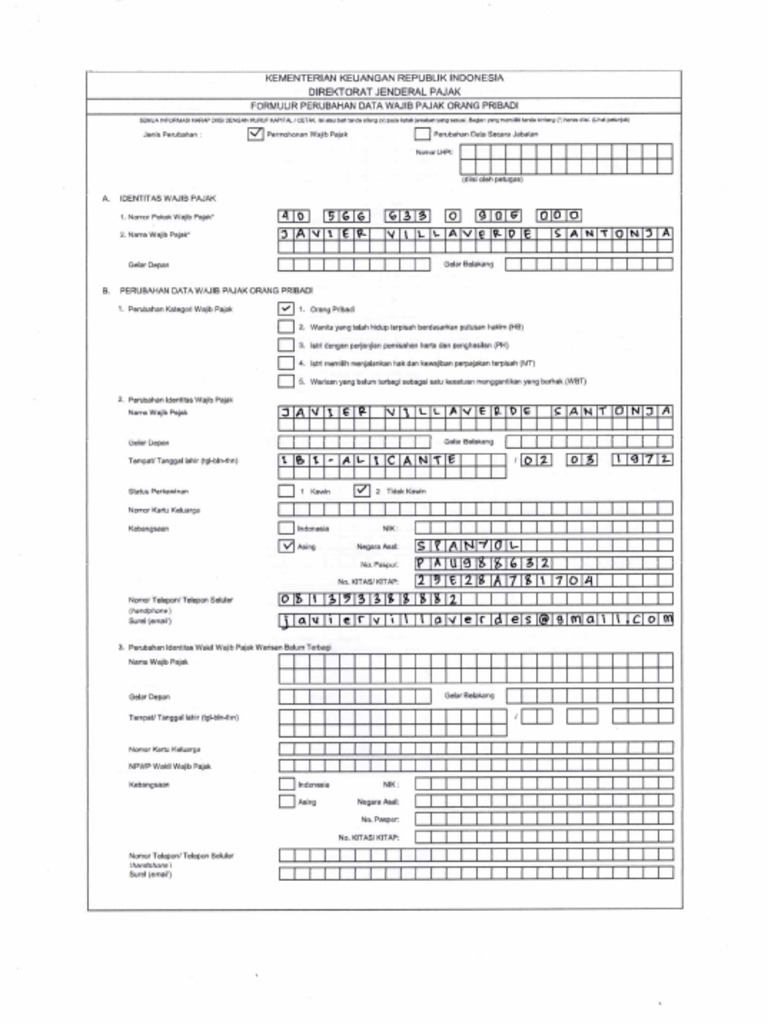 Perubahan Data WP | PDF