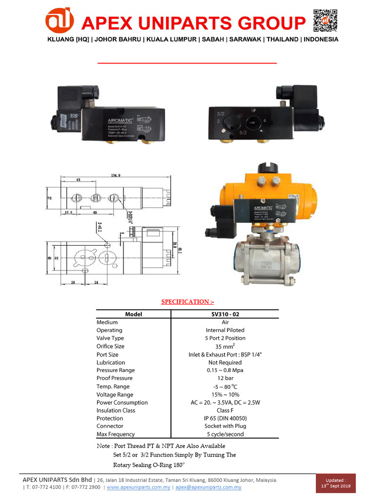AIROMATIC® Solenoid Valve (Black Casing) | PDF