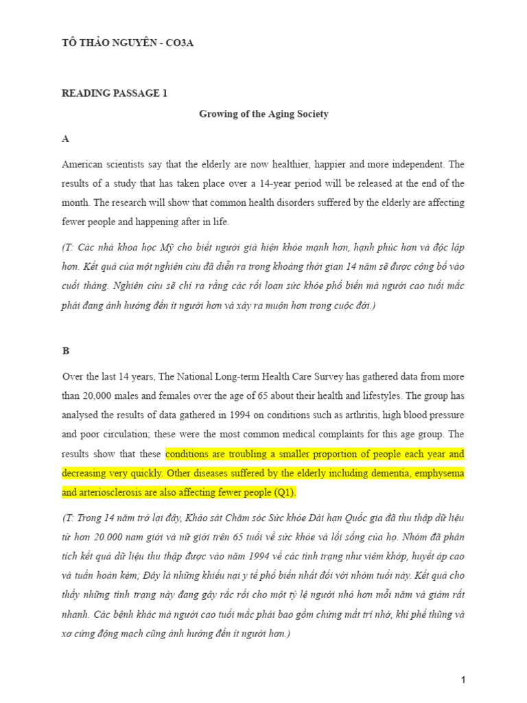 Reading Practice Test 1 Teg | PDF