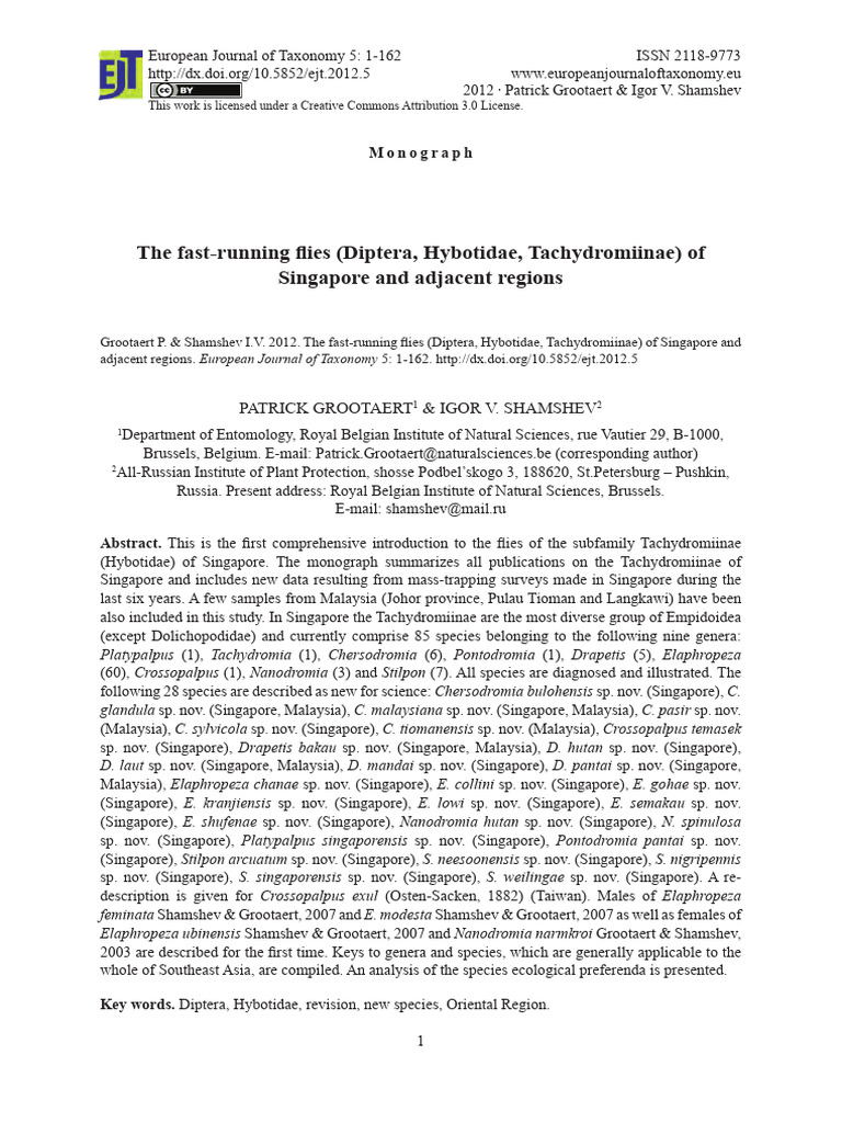 307 Grootaert & Shamshev 2012 Light Version Tachydromiinae - Singapore ...