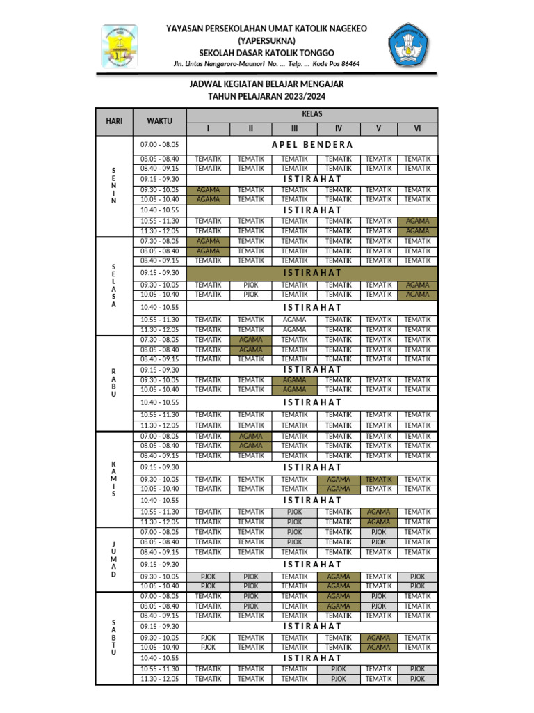 Roster 2023 - 2024 Ganjil | PDF