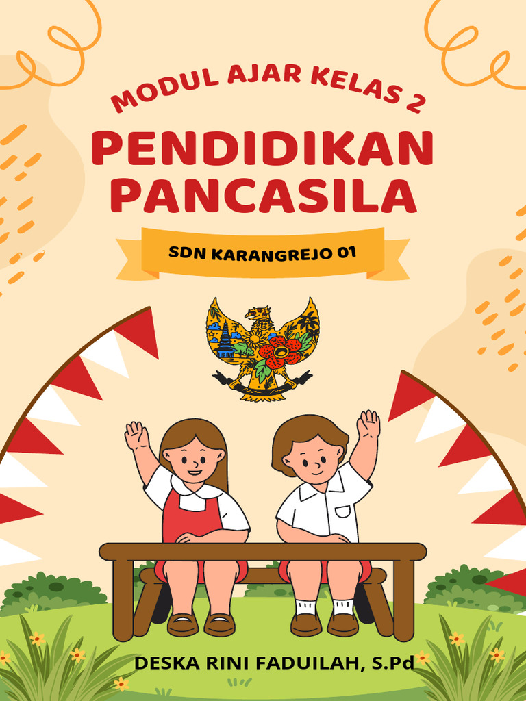Sampul Buku Modul Ajar Pendidikan Pancasila Oranye Merah Dan Hijau ...