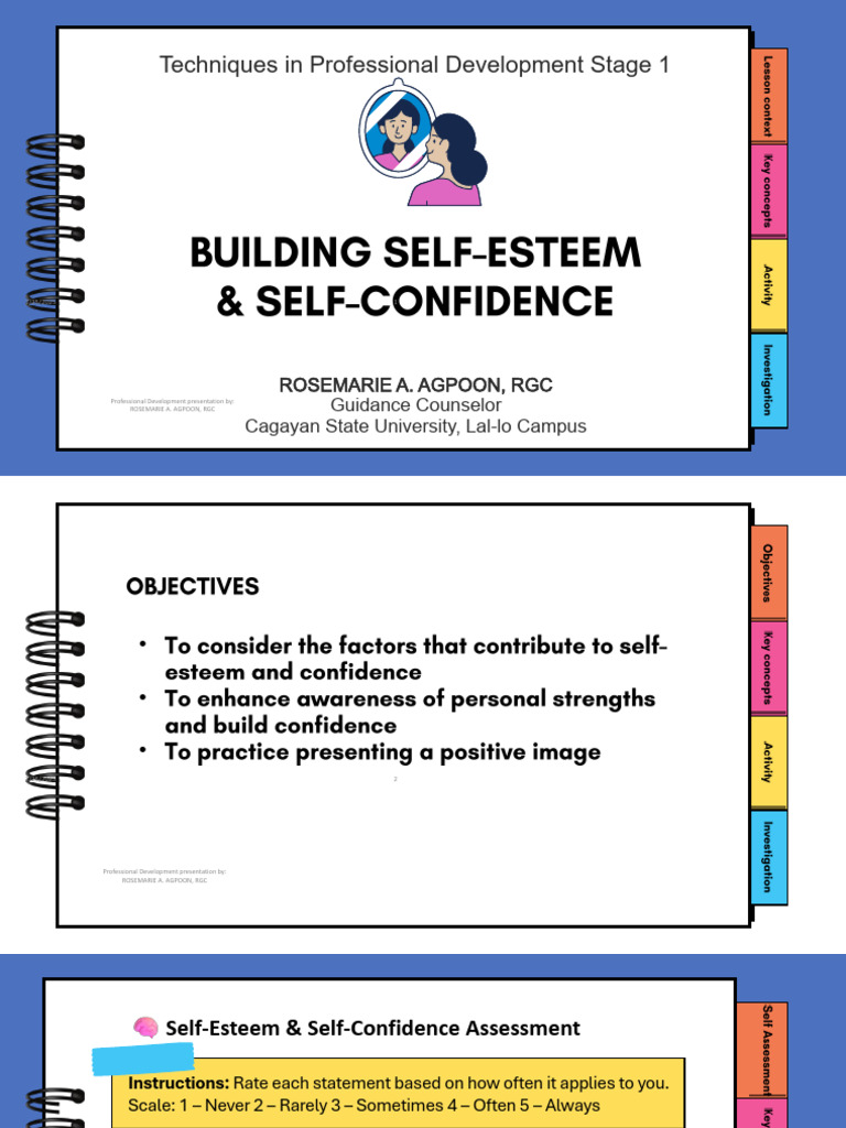 Self-Esteem and Confidence Assessment Guide | PDF | Self Esteem ...