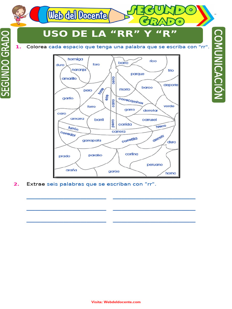 Uso de "r" y "rr" en Primaria | PDF