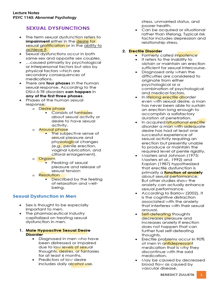 Sexual Dysfunction Gender Dysphoria Paraphilic Disorder | PDF ...