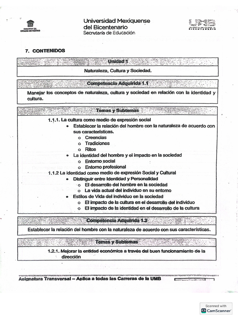 Identidad y Cultura UMB | PDF
