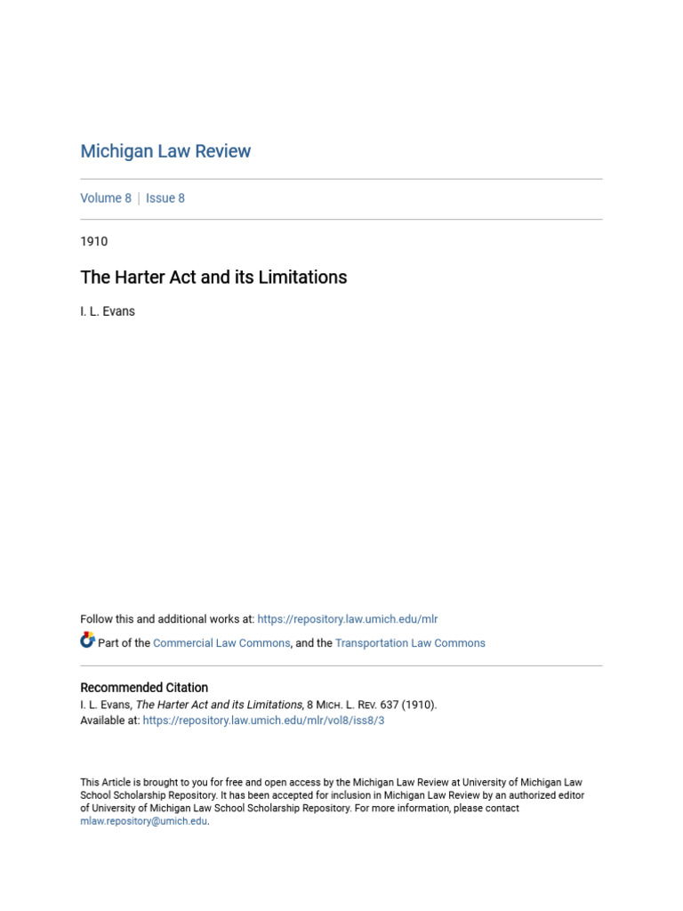 The Harter Act: Overview and Implications | PDF | Common Law | Legal ...