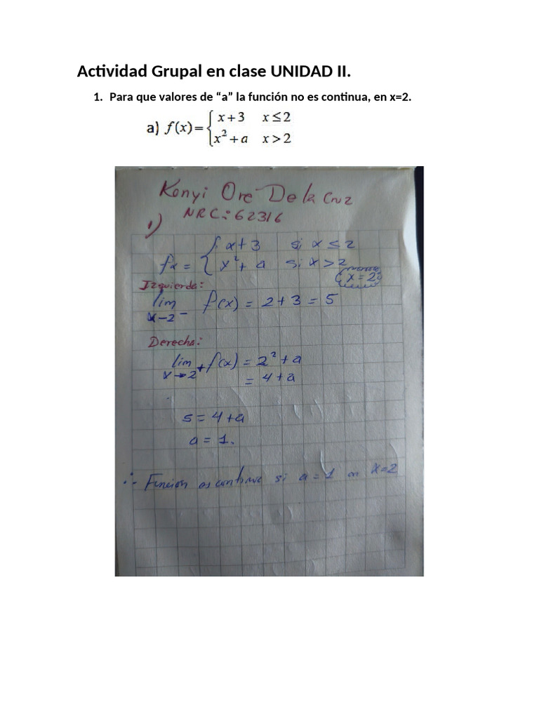 Actividad Grupal en Clase UNIDAD II | PDF