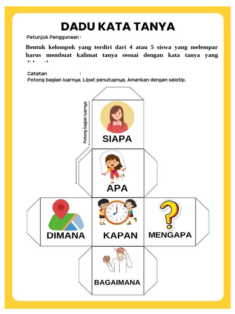 Kalimat Tanya Menggunakan Dadu | PDF