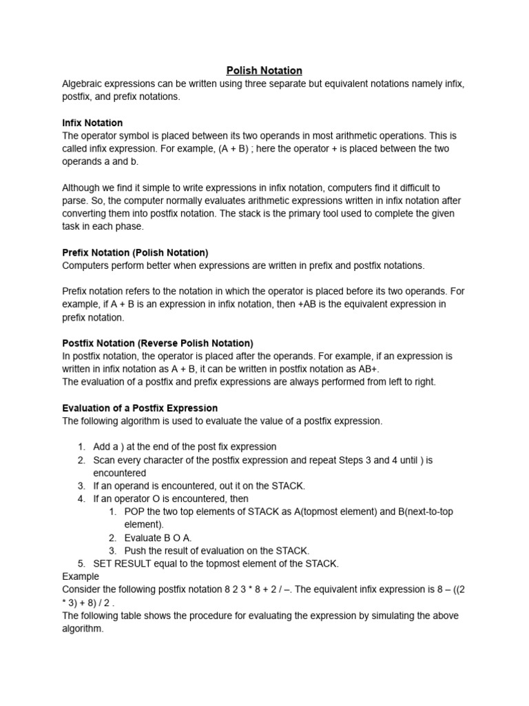 Polish Notation | PDF | Mathematical Logic | Notation