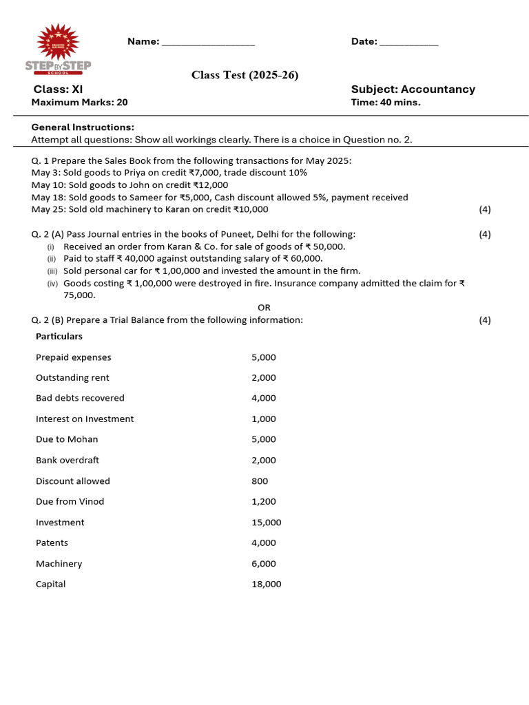 Brs CB Trial 7th Aug 2025 Xi | PDF | Cheque | Business