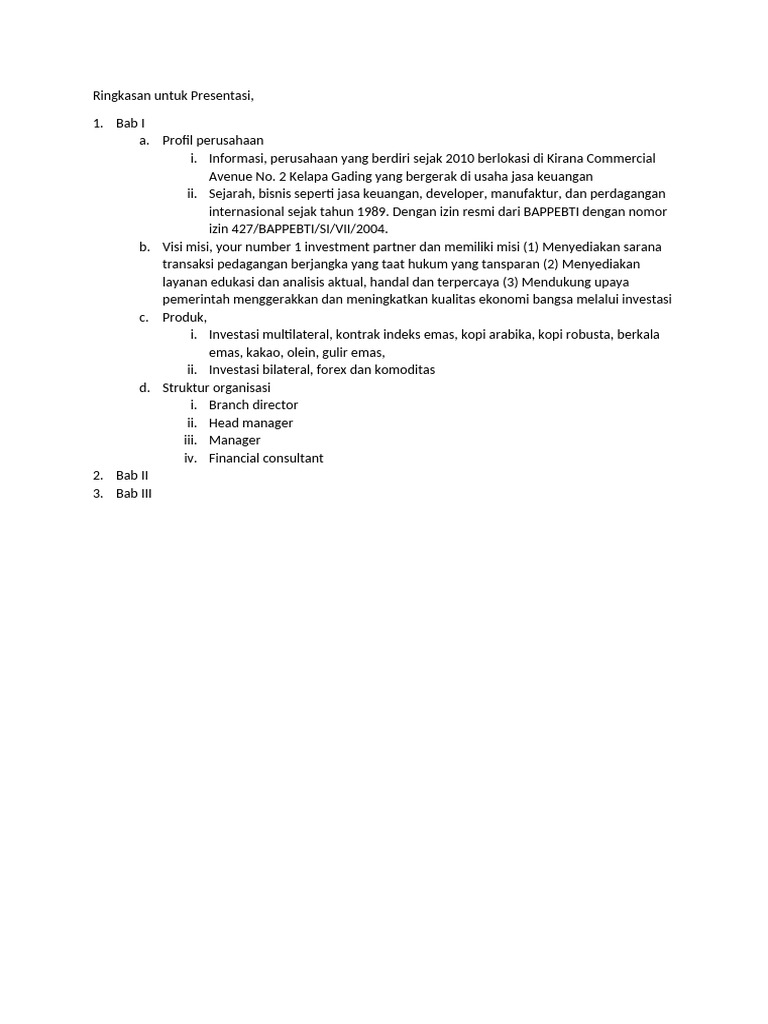 Ringkasan Presentasi | PDF