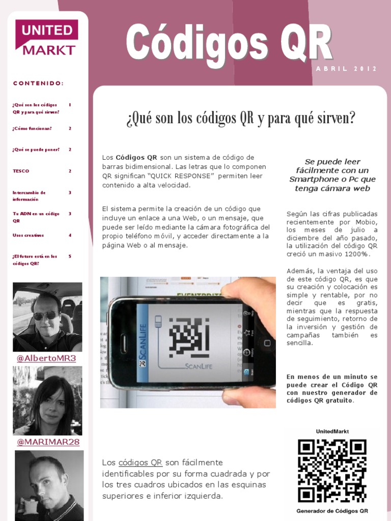 Codigos QR ¿Que Son y para Que Sirven? | PDF | Código QR | Teléfonos ...
