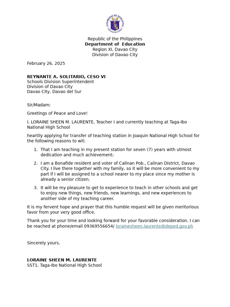 Letter of Intent Raine 2025 | PDF