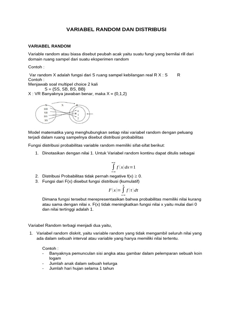 Variabel Random dan Distribusi Probabilitas | PDF