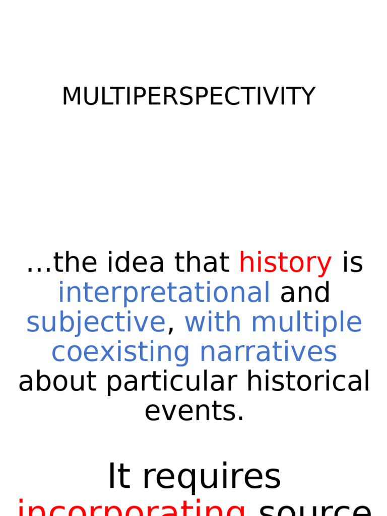 Understanding Multiperspectivity in History | PDF | Evidence | Human ...