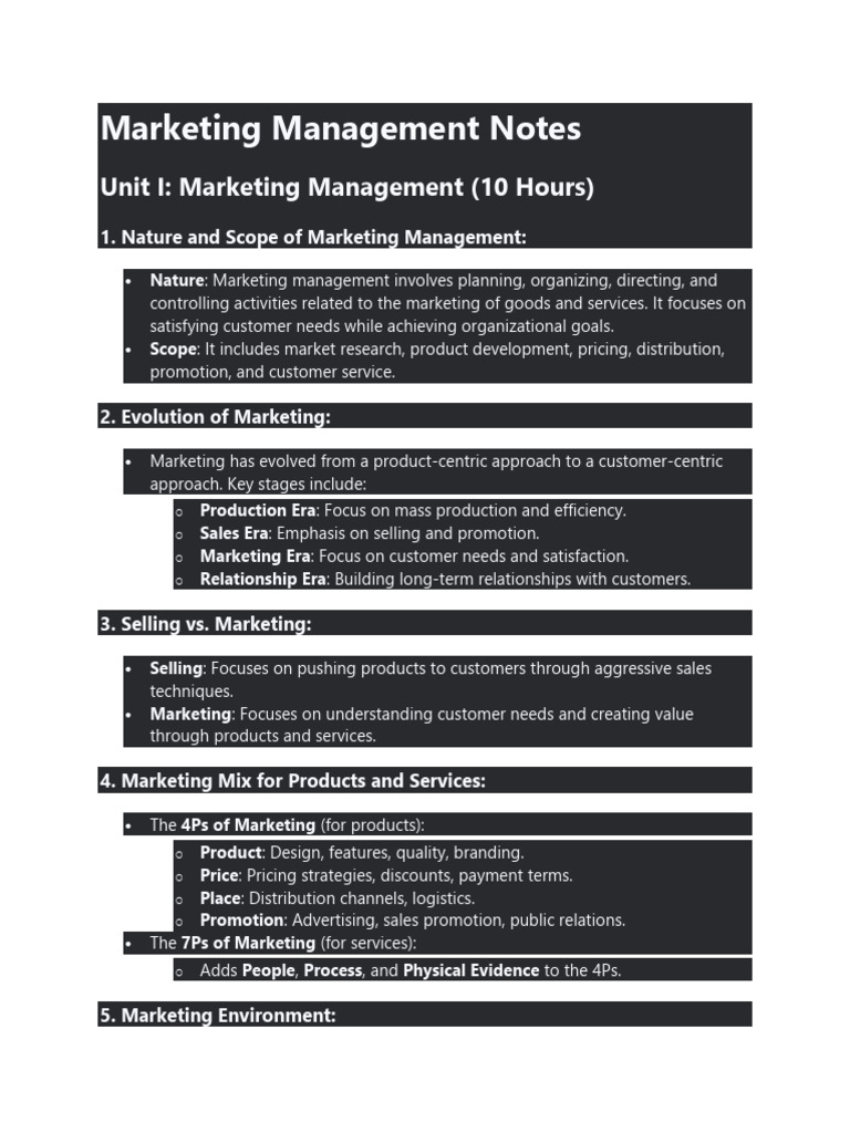 Marketing Management Study Guide | PDF | Marketing | Consumer Behaviour