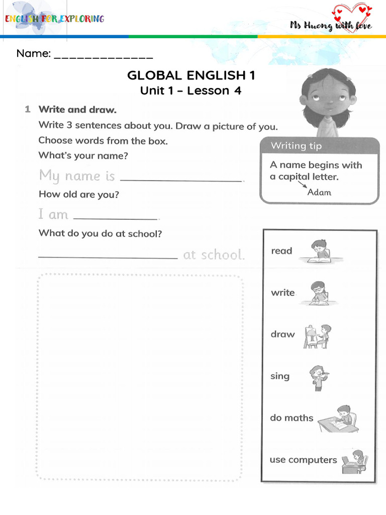 Global English 1: Unit 1 Lesson 4 | PDF