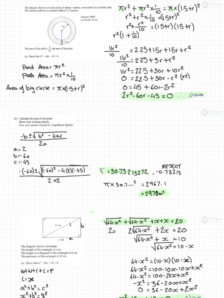 1.july.24 Quadratics - Applied Problems | PDF
