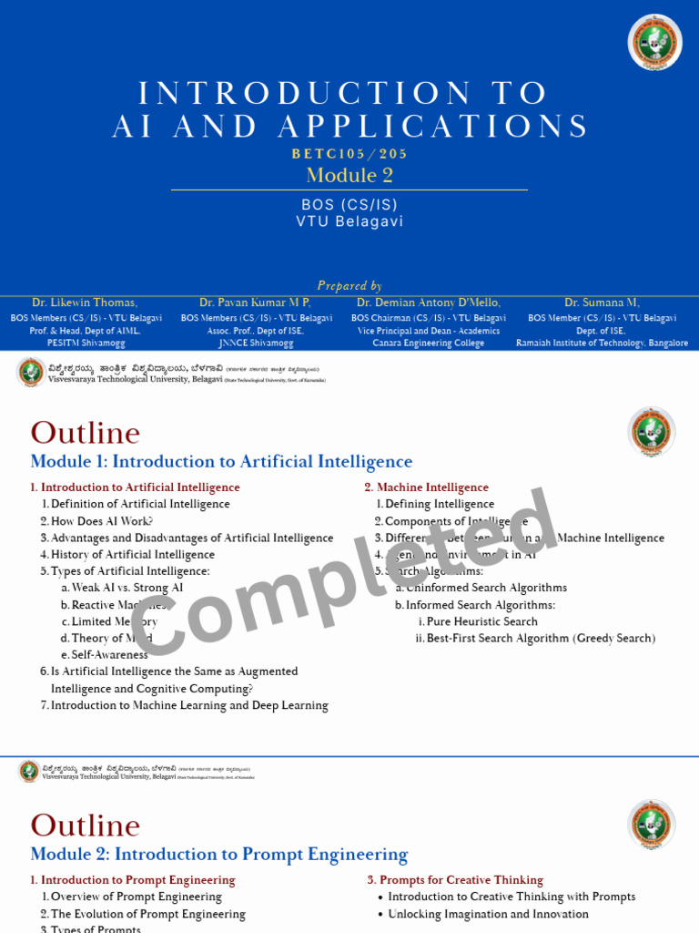 Module 2 - VTU-Introduction To AI and Applications-BETC105205 | PDF ...